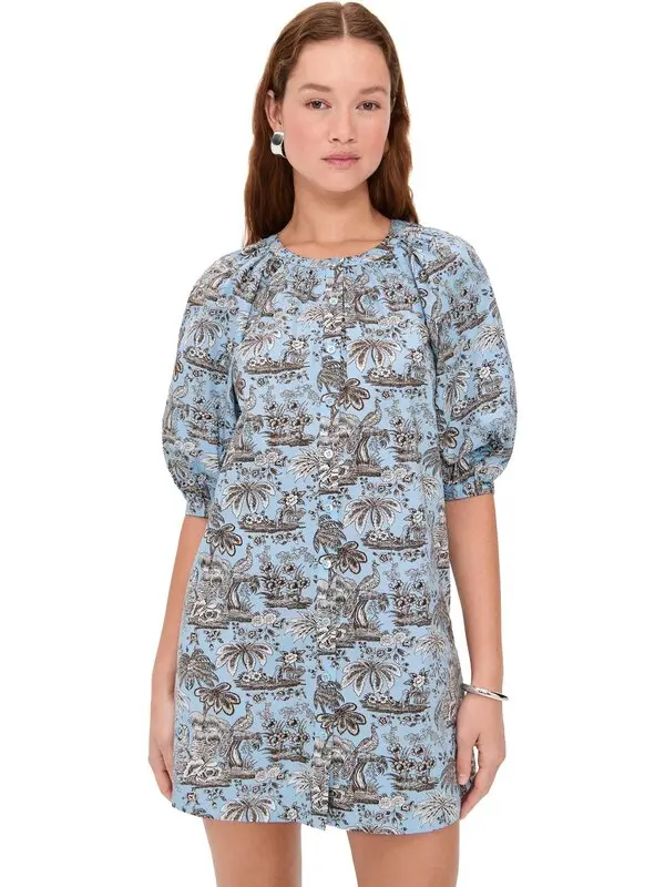 Staud Vincent Mini Dress - Sky Toile