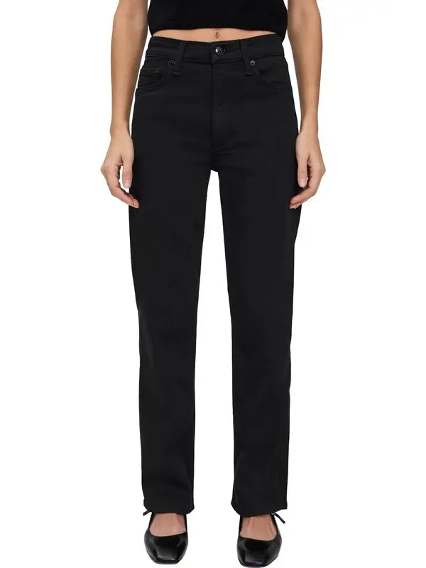 Rag & Bone Flexi Harlow Mid-rise Ankle Straight Jeans - Black