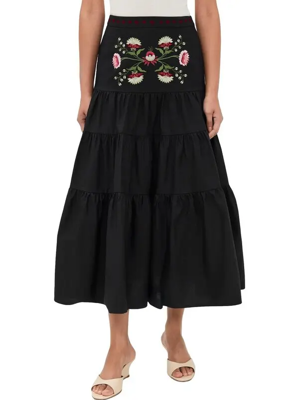 Fanm Mon Niger Embroidered Skirt - Black