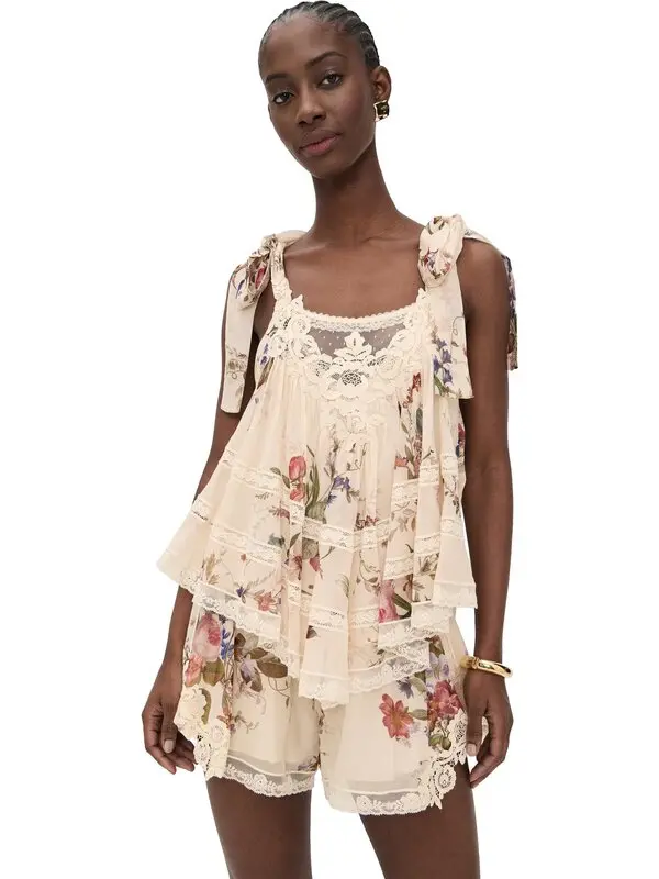 Zimmermann Patience Cami Top - Vanilla Floral
