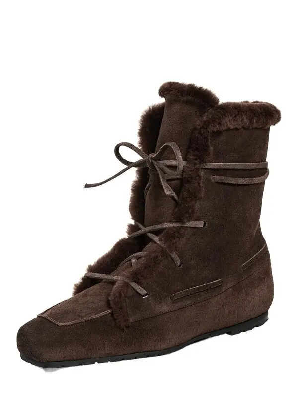 AeydĒ Paul Suede Shearling Boots - Moka