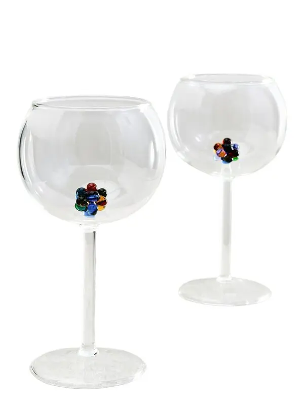 FAZEEK Bloom Wine Glasses Set Of 2 - Multi