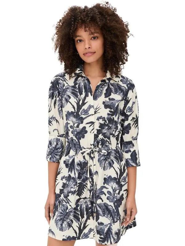 Cara Cara Henry Mini Dress - Fauna Floral Navy