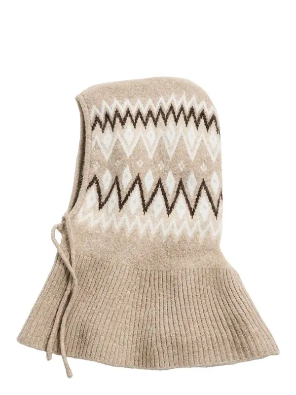 LE BOP Maribelle Fair Isle Balaclava - Oatmeal