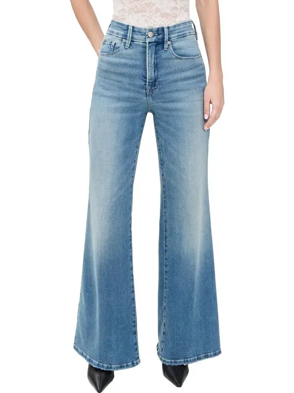 Good American Soft Tech Good Waist Palazzo Jeans - Indigo1146