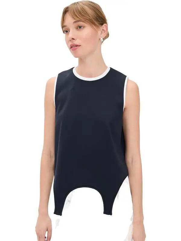 Tibi Active Knit Flip Tank - Navy