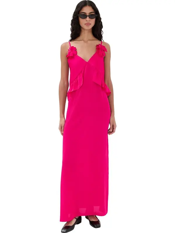 KIKA VARGAS Bel Maxi Dress - Fuchsia