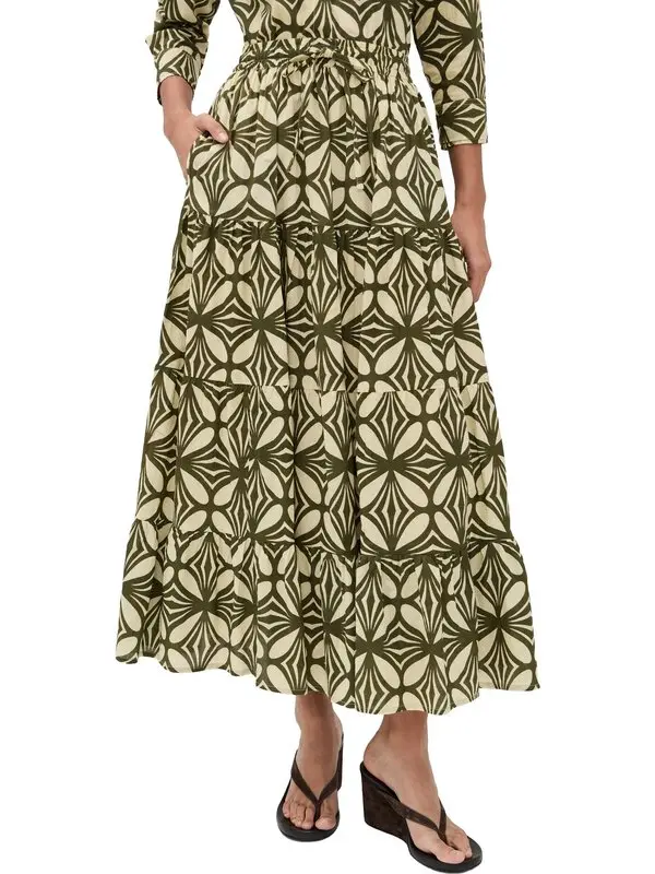 GUADALUPE DESIGN Charlotte Maxi Skirt - Green
