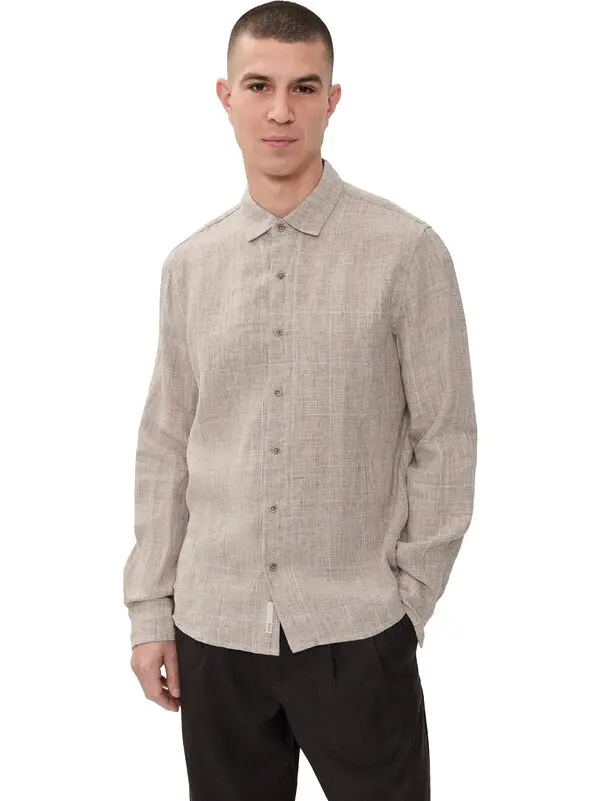 Onia Linen Long Sleeve Shirt - Brown Multi