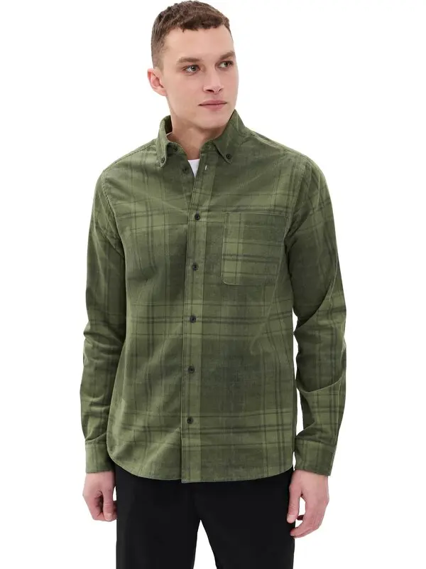 LES DEUX Kash Check Corduroy Shirt - Duffel Bag