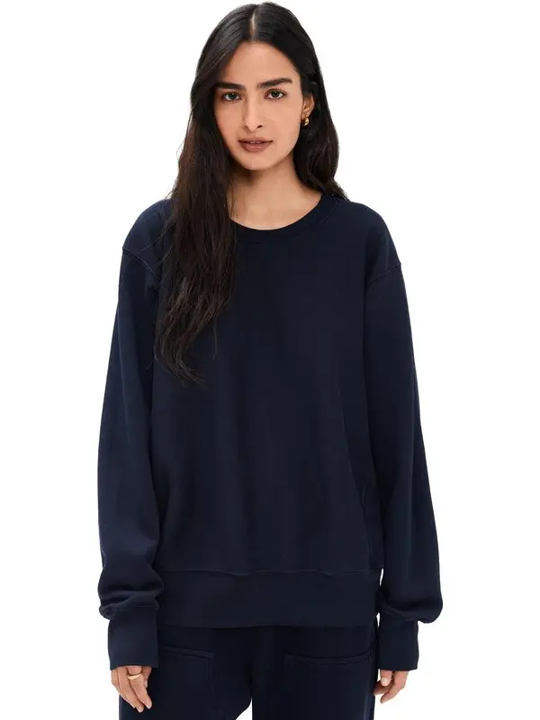 LES TIEN Heavyweight Crewneck Sweatshirt - Navy