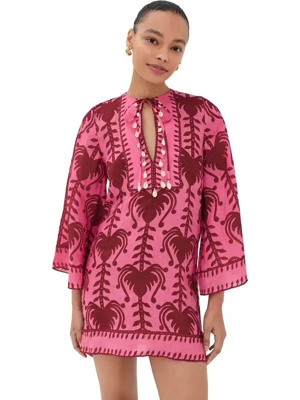 Johanna Ortiz Wild Savannah Tunic Dress - Pink/cheery