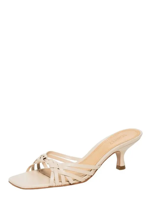 Schutz Tara Mid Mules - Sugar White