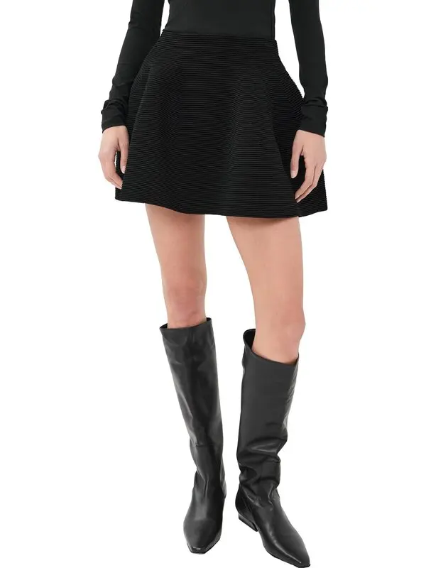 Simkhai Ribbed Mini Skirt - Black