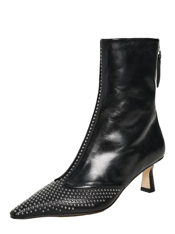 AeydĒ Sila Mini Studs Nappa Leather Booties - Black