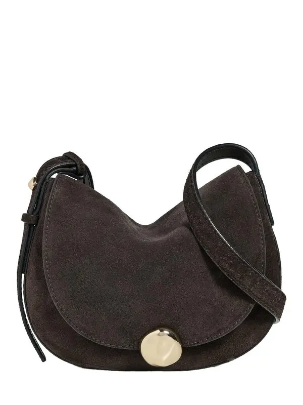 Madewell Suede Dakota Saddle Crossbody - Dark Carob