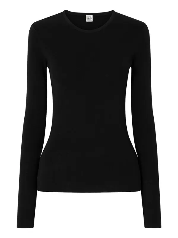 TOTEME Garderob Organic Cotton-jersey Top - Black