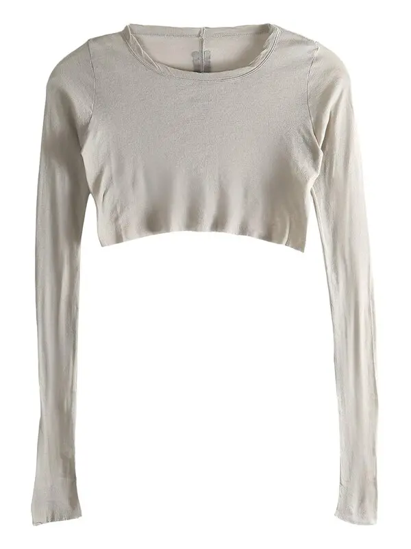 Rick Owens Long-sleeve Crop T-shirt - White