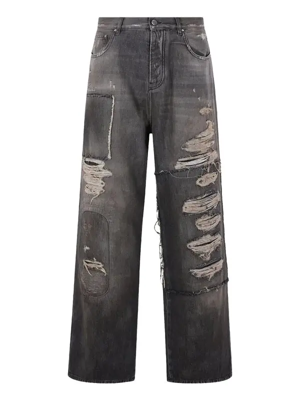 Amiri Carpenter Repaired Baggy Jeans - Black