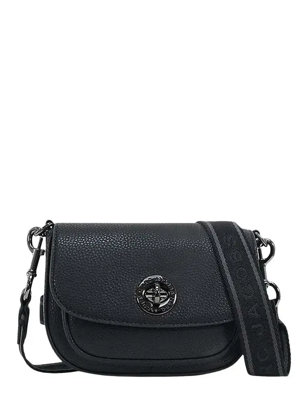 Marc Jacobs Dtm Signet Turnlock Small Saddle Bag - Black