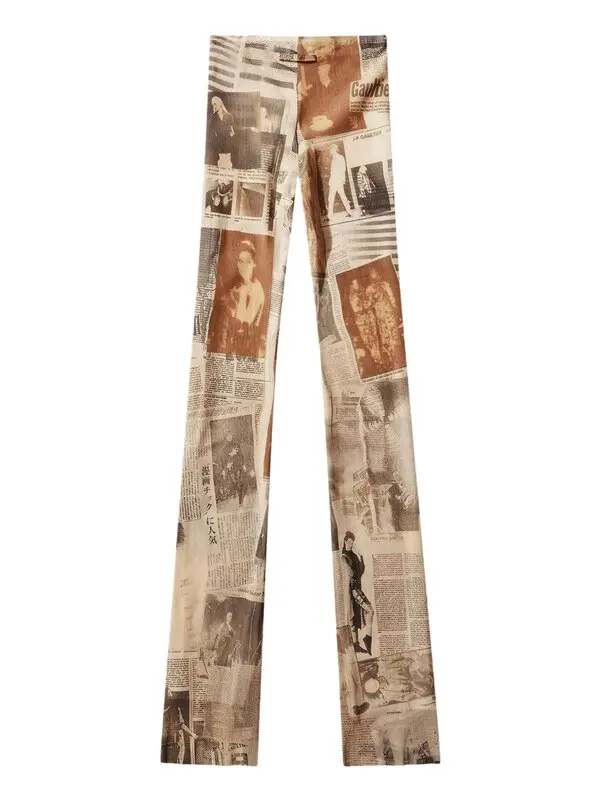 JEAN PAUL GAULTIER Printed Mesh Trousers - White