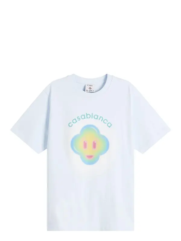 Casablanca Classic T-shirt With Smiley Graphic - Cream