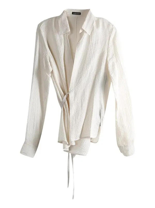 ANN DEMEULEMEESTER Alba Asymmetric Wrap Shirt - White