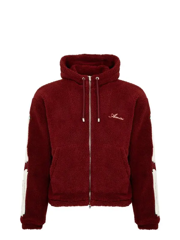 Amiri Bones Fleece Zip Hoodie - Red