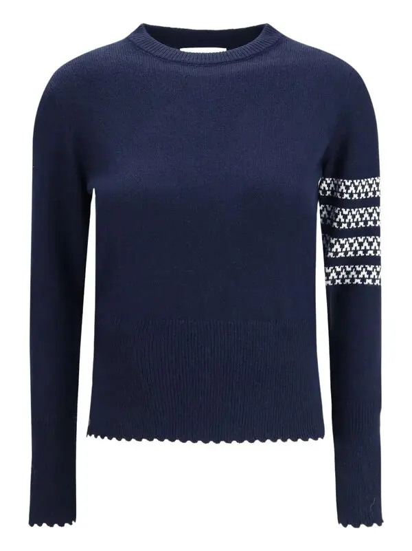 Thom Browne Classic Fit Crew Neck Pullover - Blue