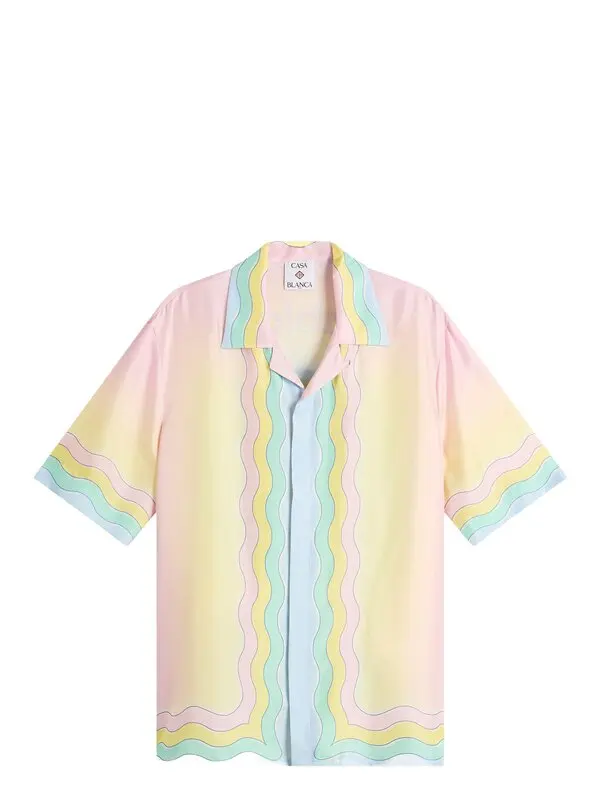 Casablanca Cuban Collar Short-sleeve Shirt - Cream