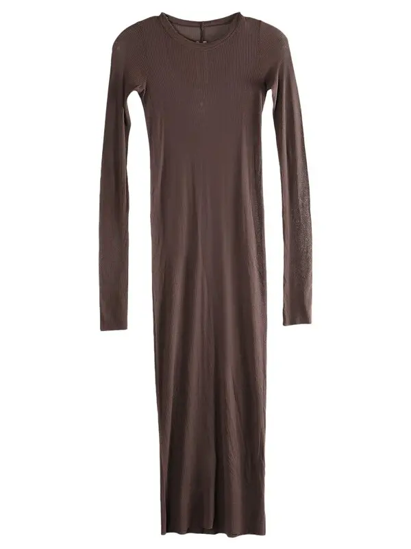 Rick Owens Rib Long-sleeve Dress - Brown