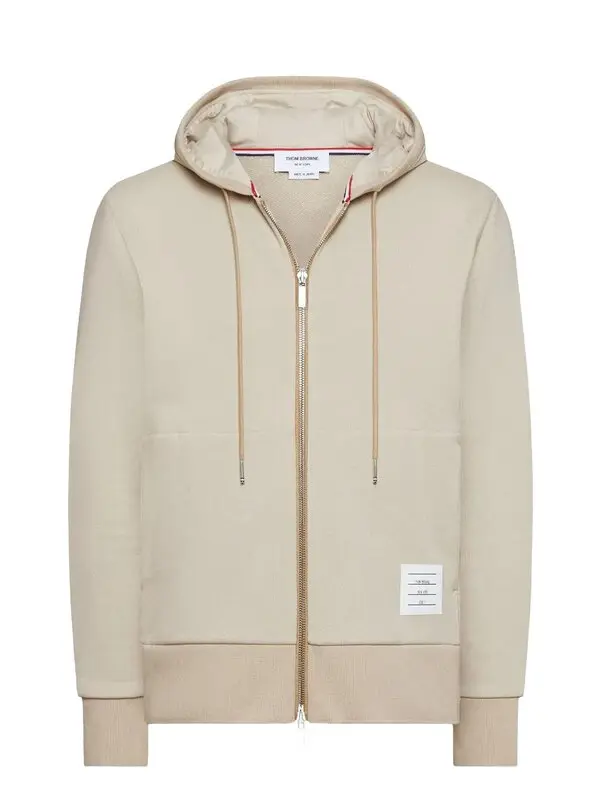 Thom Browne Zip Up Hoodie - Cream