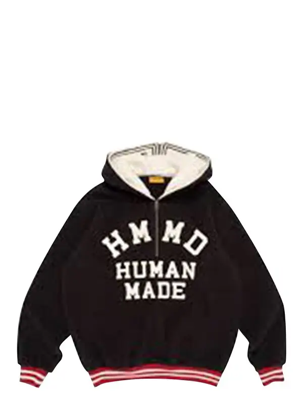 HUMAN MADE Half Zip Fleece Pullover - Black