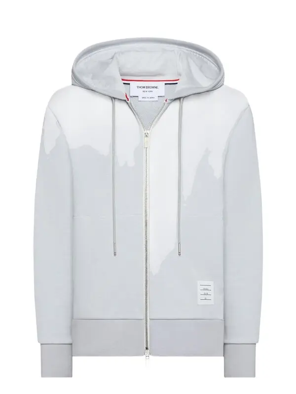Thom Browne Zip Up Hoodie - Grey