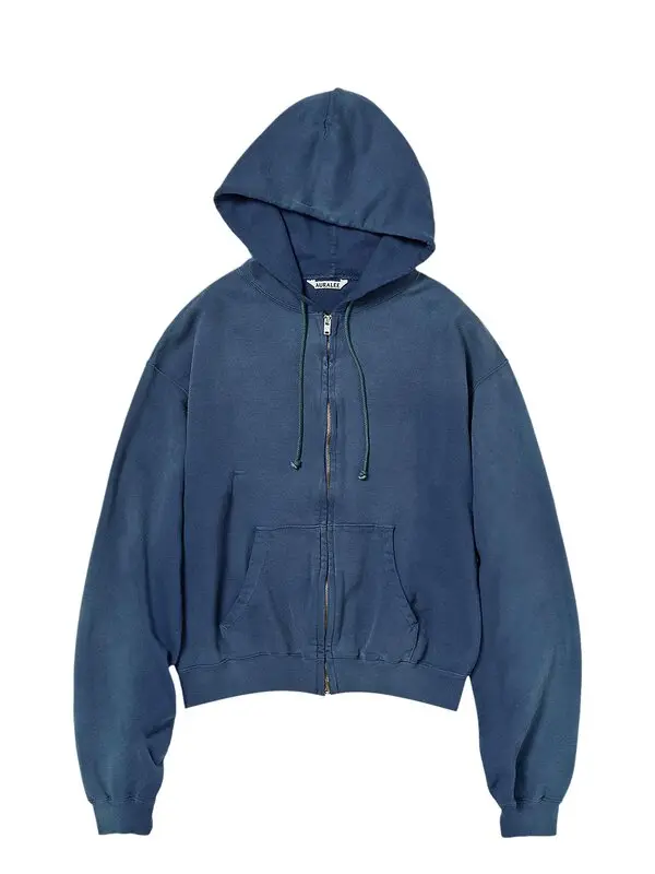 Auralee Product Dyed Pima Light Zip Parka - Blue