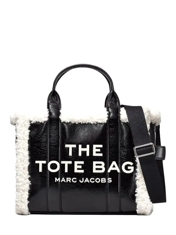 Marc Jacobs Crinkle Shearling Medium Tote Bag - Black