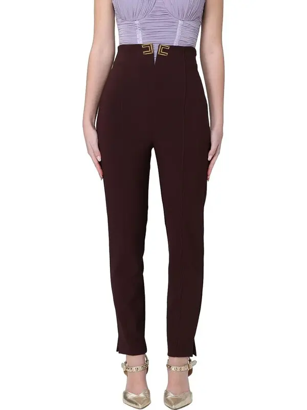 Elisabetta Franchi Slim Fit Trousers - Brown