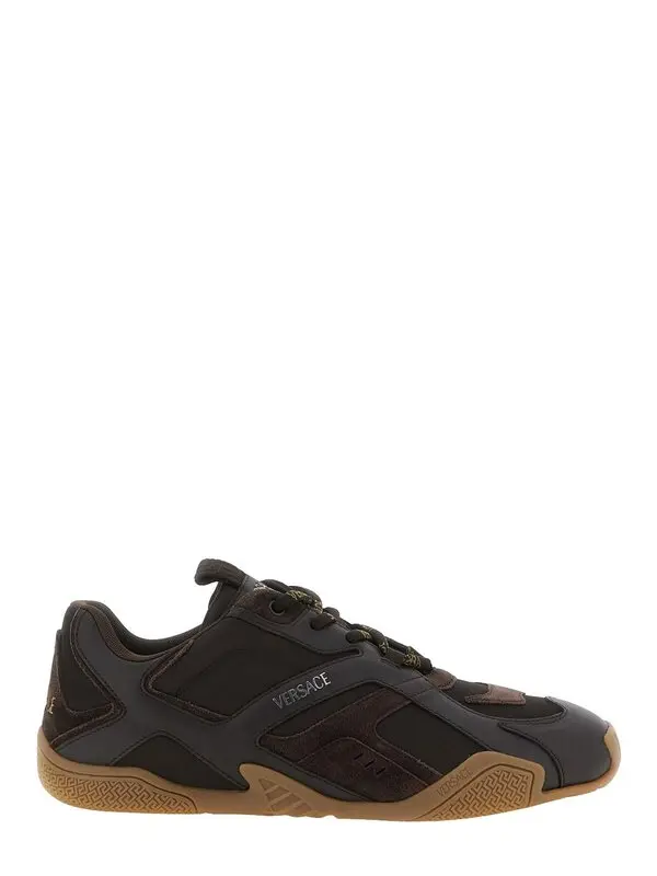 Versace Lace Up Sneakers - Brown