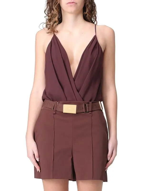 Elisabetta Franchi Spaghetti Strap Top - Cocoa