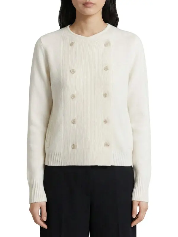 ALLUDE Button Detailed Sweater - White