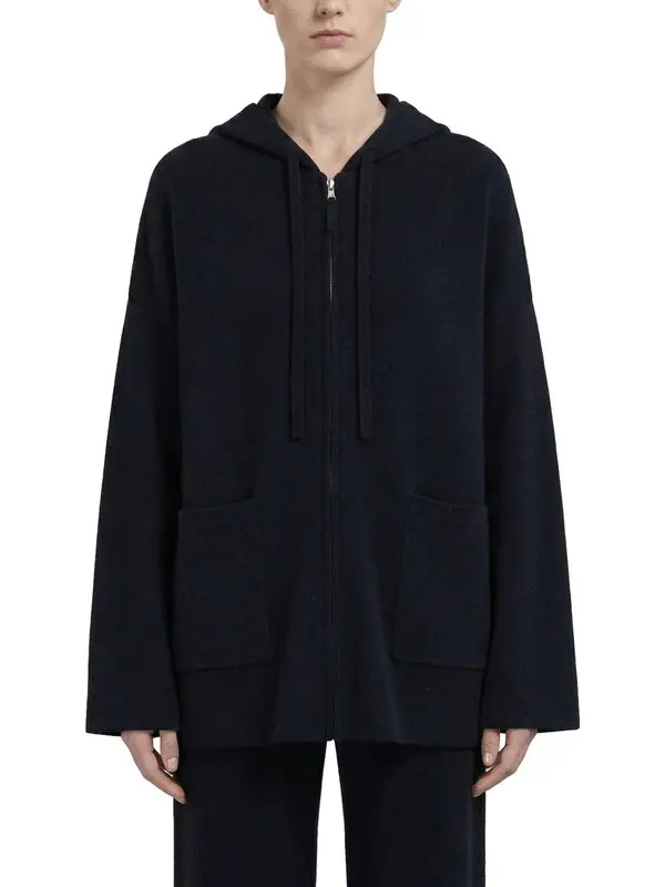 ALLUDE Hooded Zip-up Sweatshirt - Blue