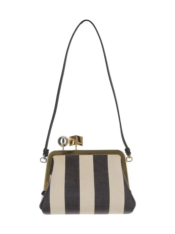 Jacquemus Striped Raffia Berlingot Clutch - Red