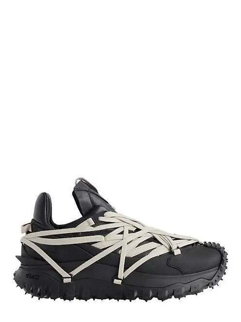 RICK OWENS X MONCLER Trailgrip Megalace Leather Trainers - Black