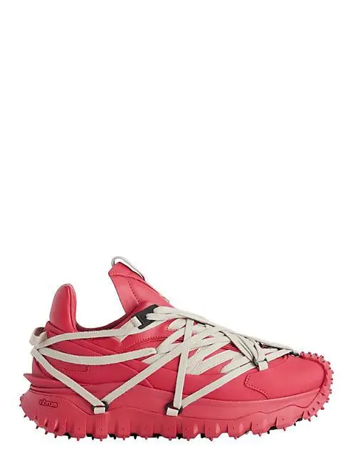 RICK OWENS X MONCLER Trailgrip Megalace Leather Trainers - Carnelian