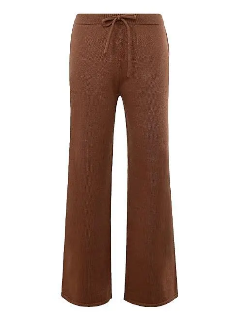 House Of Cb Chelsea Wide-leg Knitted Trousers - Camel