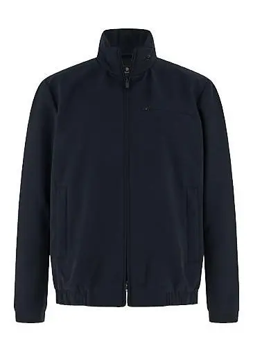 Boggi Milano Technical Mock-neck Woven Bomber Jacket - Navy Blue