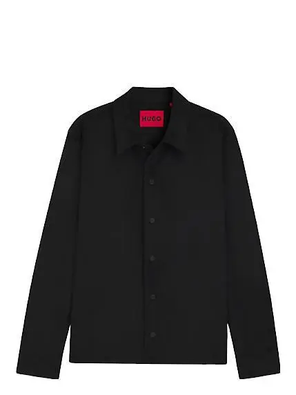 Hugo Oversized Button-up Stretch-woven Shirt - Black