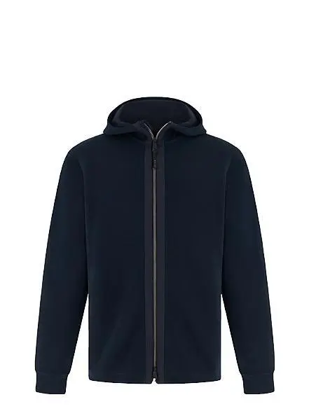 Boggi Milano Regular-fit Stretch Cotton-blend Hoody - Navy Blue