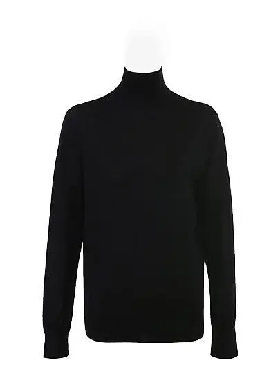 House Of Cb Polo Neck Silk And Wool Jumper - Black