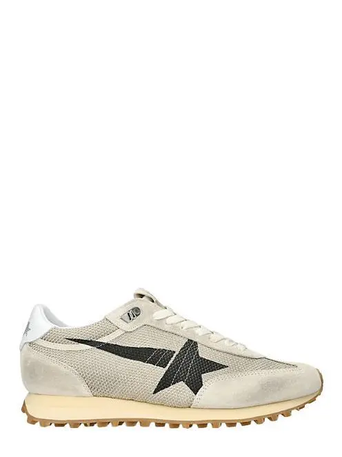Golden Goose Marathon Mesh And Suede Trainers - Beige
